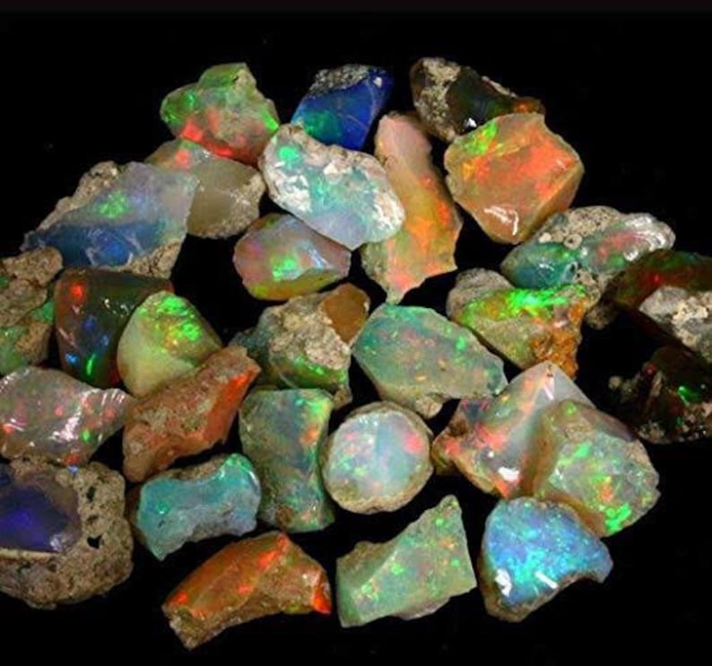 Raw Natural Opal Small Size Rough Ethiopian Opal Multi Fire - Etsy