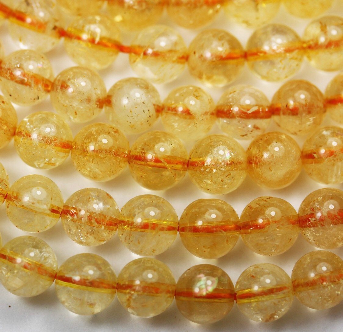 Natural Yellow Citrine Quartz Stone Beads Strand 6 mm 8mm 10 | Etsy