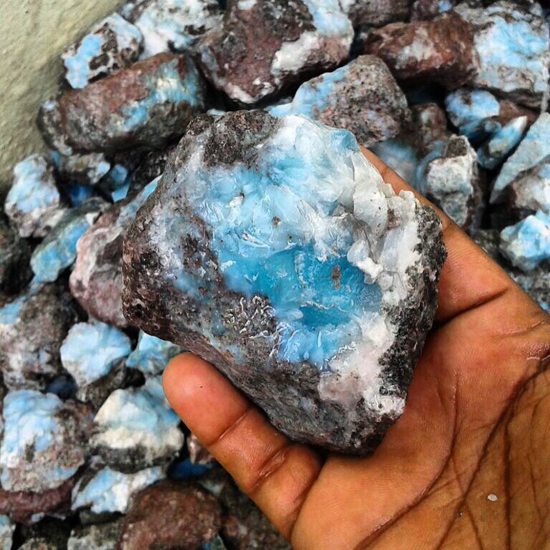 Rough Larimar / Natural Larimar / Genuine Larimar Origin - Etsy