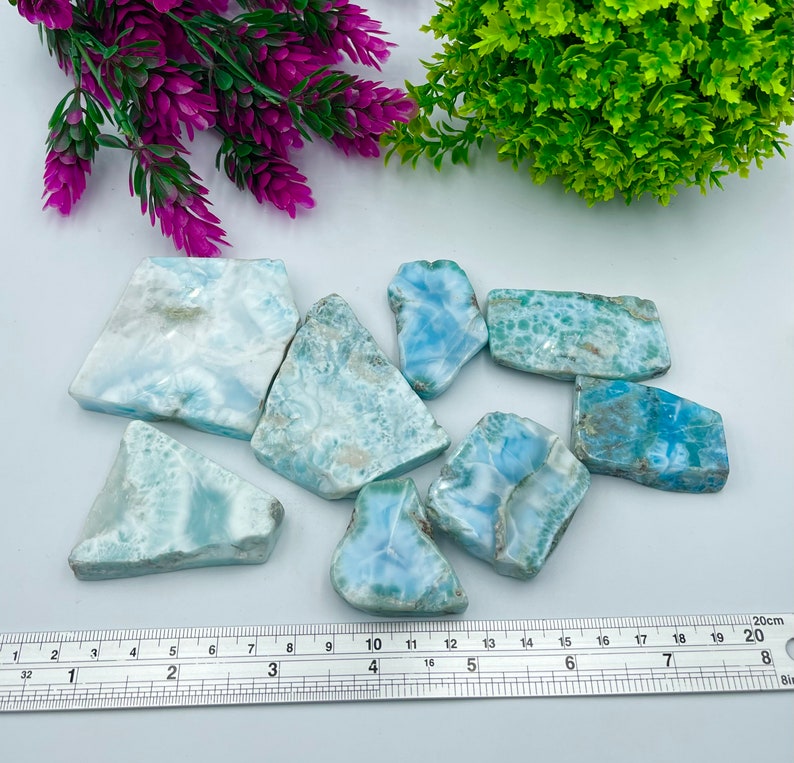 Rough Larimar Stone Slices / Natural Larimar Slabs/ 20-60 G - Etsy