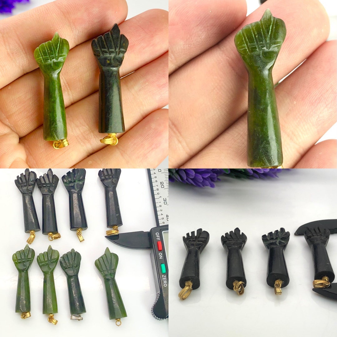 Natural Hand Shape Nephrite Jade Pendent Green Hand Shape Jade Pendent ...