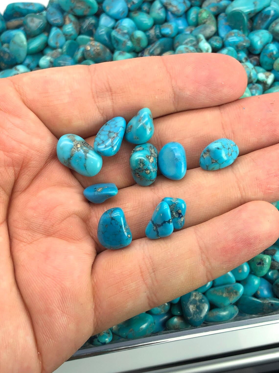 50 Gm 100% Natural Blue Small Turquoise Nugget Tumbled Stone | Etsy