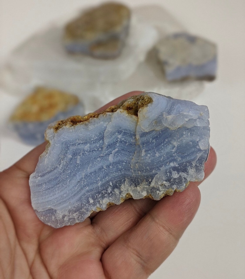 Natural Blue Lace Agate Rough Stone for Jewelry Making | Etsy