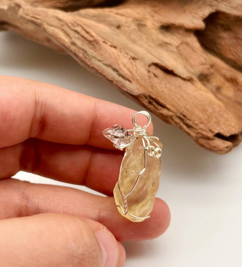 1 Pc Natural Libyan Dessert With Herkimer Quartz / Genuine Libyan ...