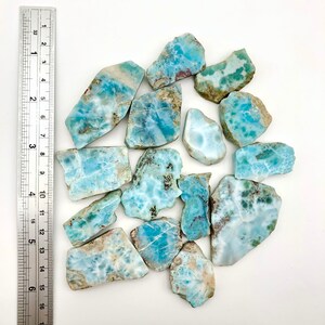 Rough Larimar Stone Slices / Natural Larimar Slabs/ 20-60 G Size Blue ...