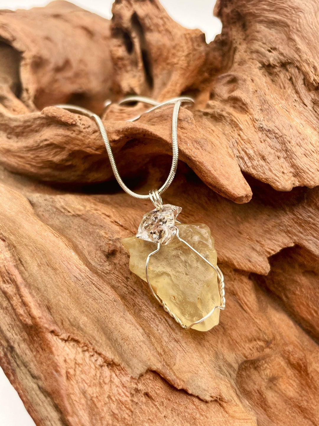 1 Pc Natural Libyan Dessert With Herkimer Quartz / Genuine Libyan ...