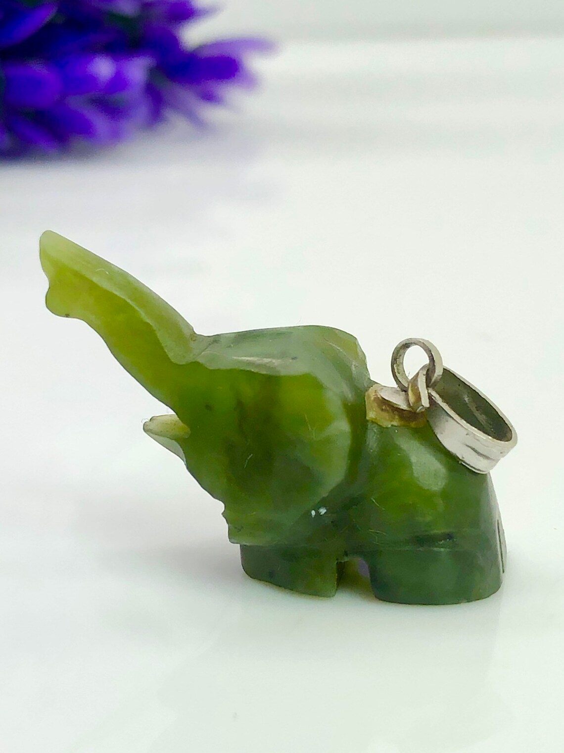Natural Elephant Nephrite Jade Pendent Green Elephant Jade Pendent AAA ...