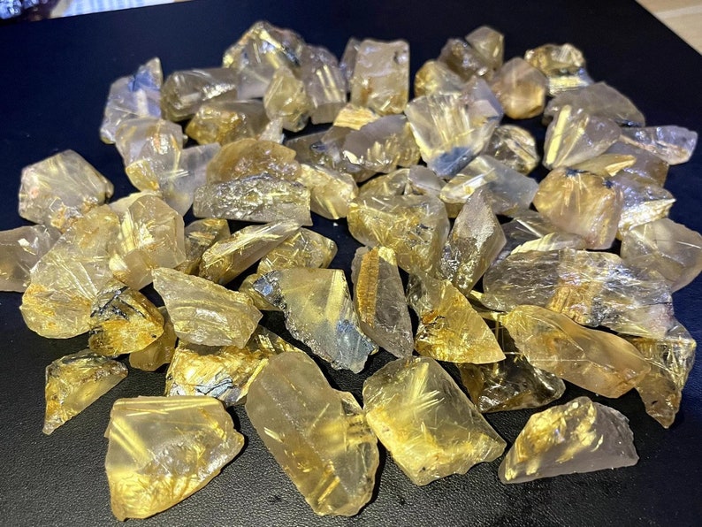 Gold Rutailated Quartz Rough High Quality Natural Golden - Etsy