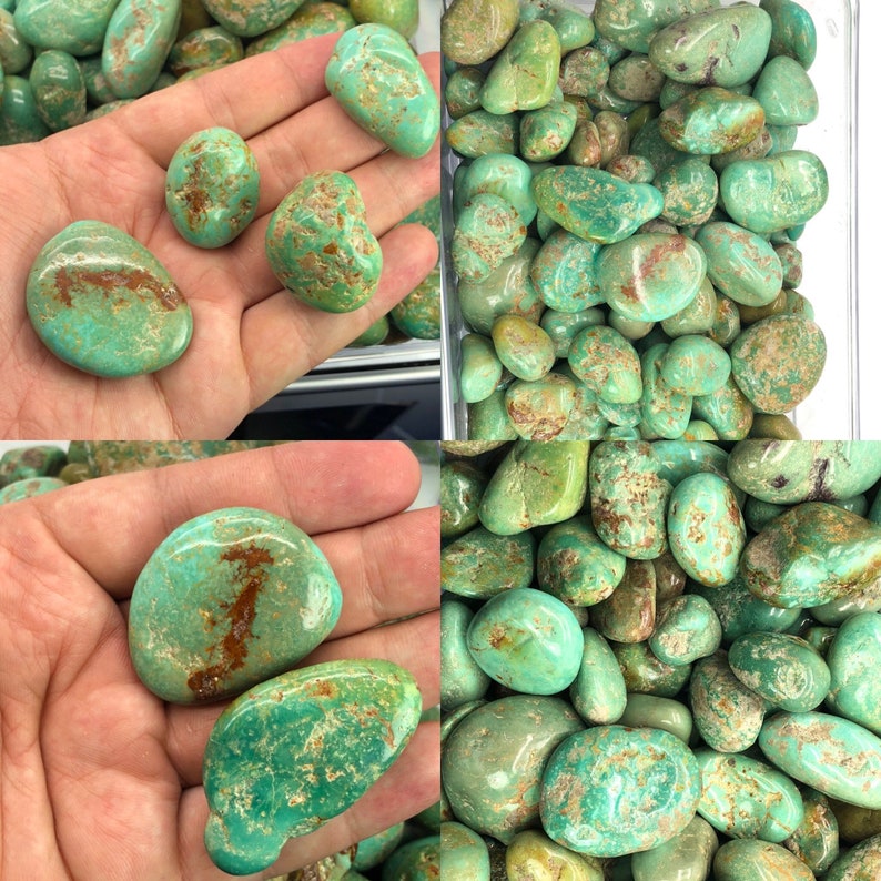 50 G 100% Natural Greenish Turquoise Nugget Tumbled Stone Natural ...