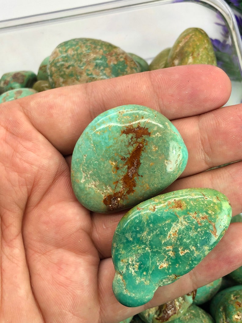 50 G 100% Natural Greenish Turquoise Nugget Tumbled Stone Natural ...
