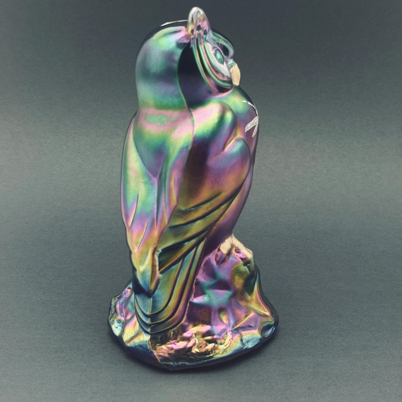RARE Fenton Iridescent Owl Signed Frank & Ryan Fenton Hand Painted J ...