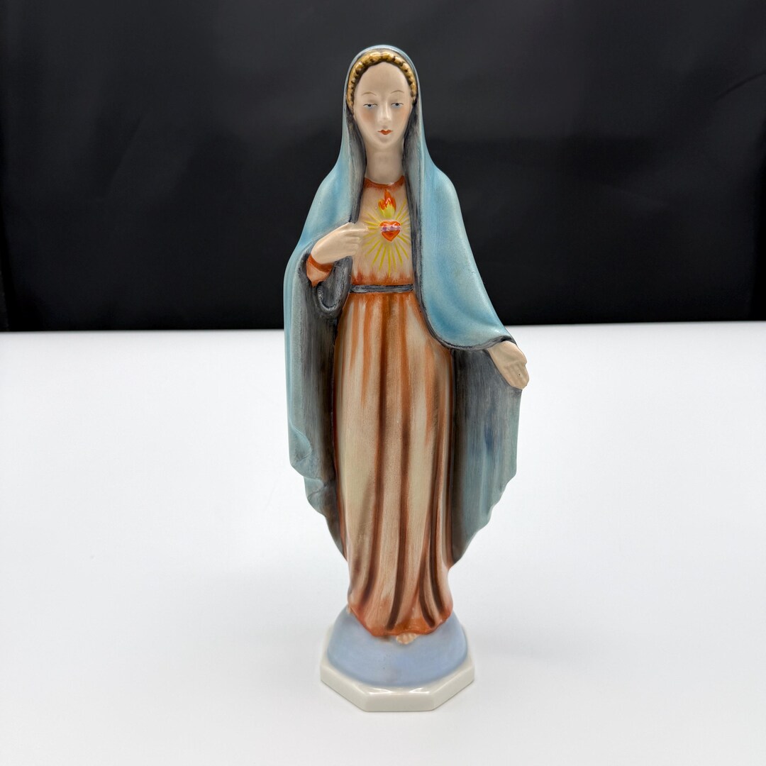Rare Goebel Porcelain Virgin Mary Sacred Heart HM105 TMK2 Full Bee Mark ...