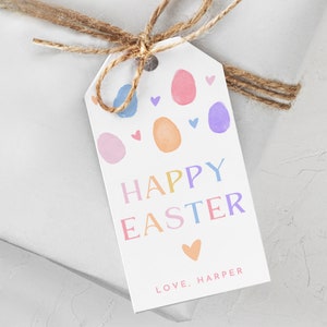 Easter Gift Tag Template Printable Easter Basket Favor Tags Happy ...