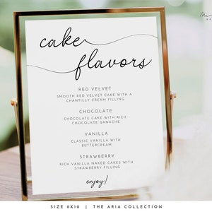 Cake Flavors Sign Minimalist Desserts Sign Printable Dessert Bar Sign ...
