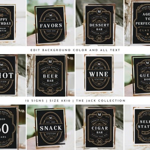 12 Whiskey Sign Bundle Printable Vintage Whiskey Themed Party Adult ...
