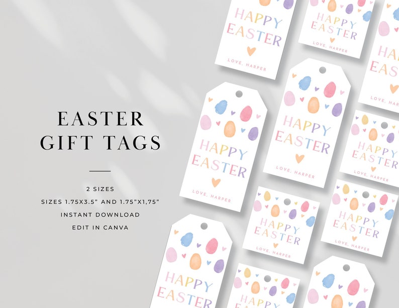 Easter Gift Tag Template Printable Easter Basket Favor Tags - Etsy