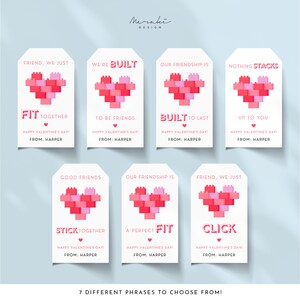 Valentines Day Gift Tag Printable Building Blocks Stack Valentines ...