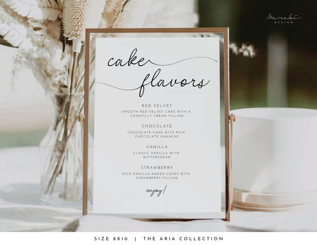 Cake Flavors Sign Minimalist Desserts Sign Printable Dessert Bar Sign ...