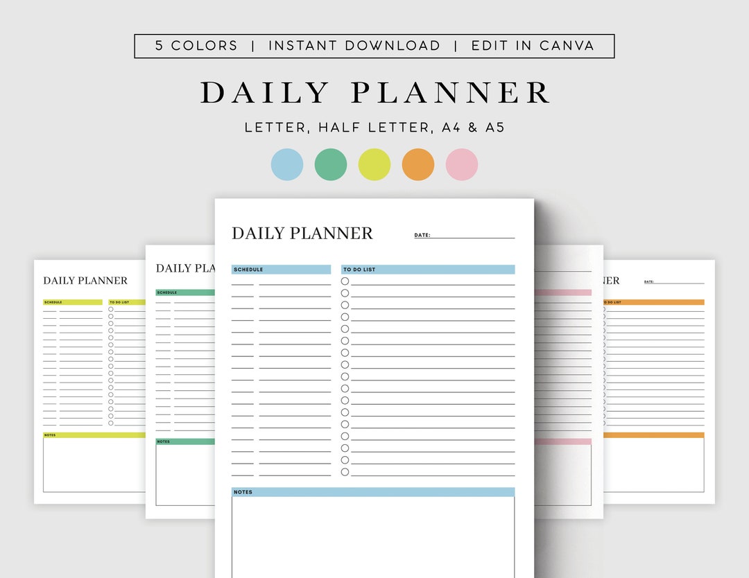 Minimalist Daily Planner Digital Planner Printable Daily to Do List for ...
