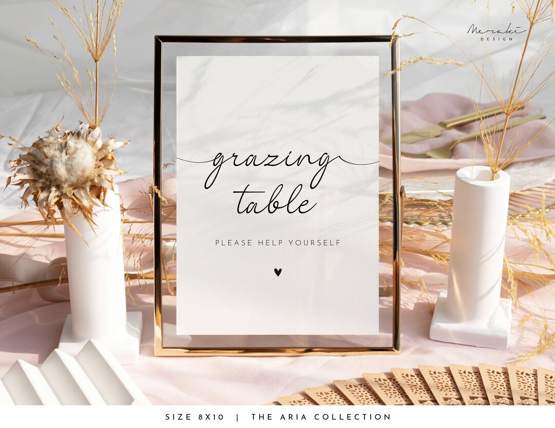 Minimalist Grazing Table Sign Template Modern Food Table Sign Printable ...