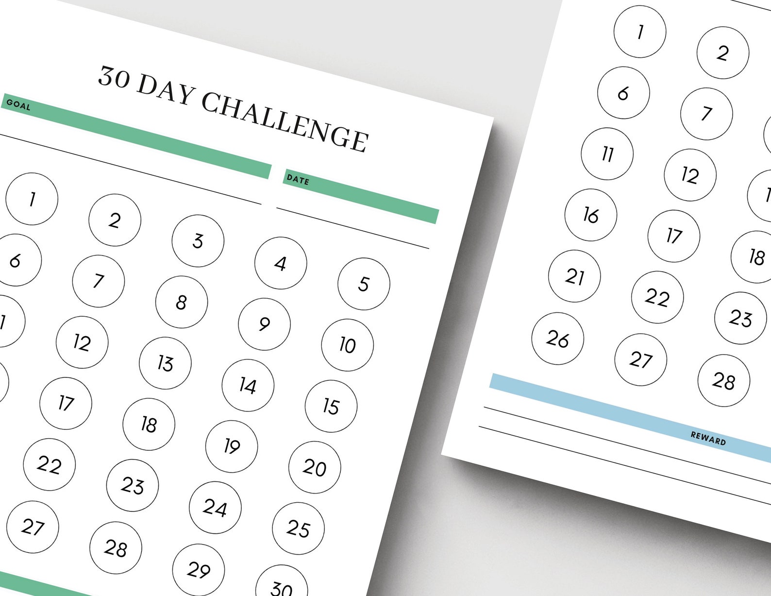 30 Day Challenge Digital Planner Goal Setting Progress Tracker - Etsy