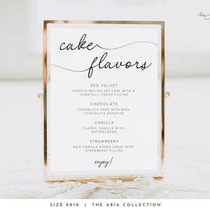 Cake Flavors Sign Minimalist Desserts Sign Printable Dessert Bar Sign ...