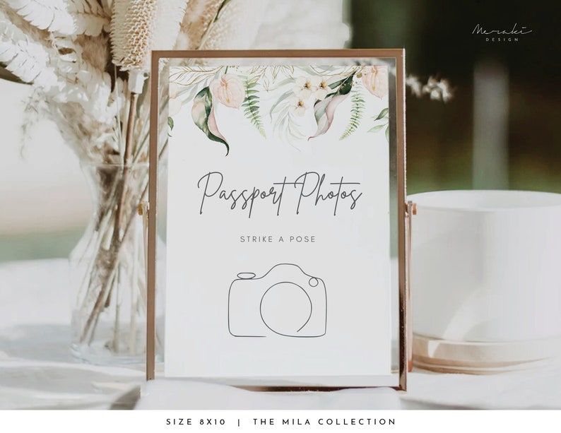 Photobooth Sign Printable Passport Travel Bridal Shower Sign - Etsy