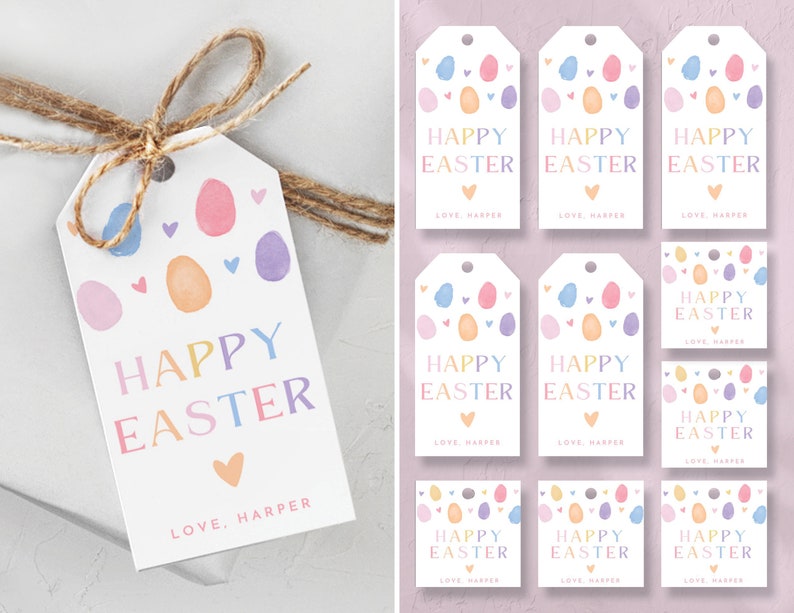 Easter Gift Tag Template Printable Easter Basket Favor Tags - Etsy