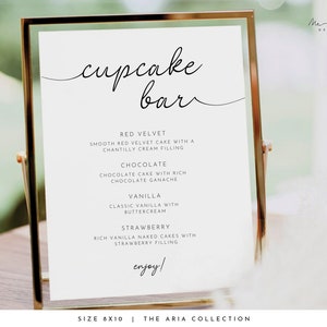Cupcake Menu Sign Editable Wedding Cupcake Sign Template Wedding ...