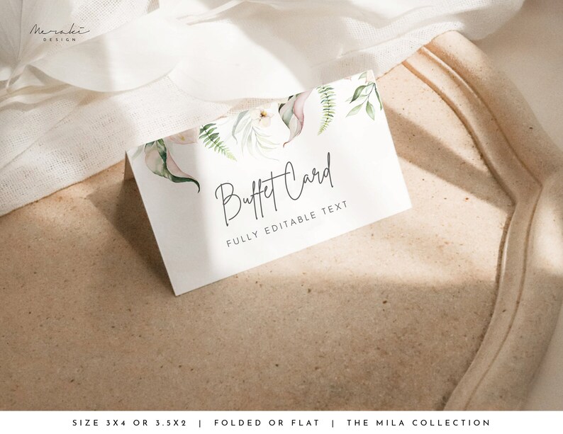 Buffet Card Template Tropical Printable Buffet Cards Editable - Etsy