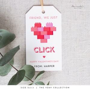 Valentines Day Gift Tag Printable Building Blocks Stack Valentines ...