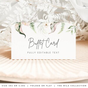 Buffet Card Template Tropical Printable Buffet Cards Editable Buffet ...