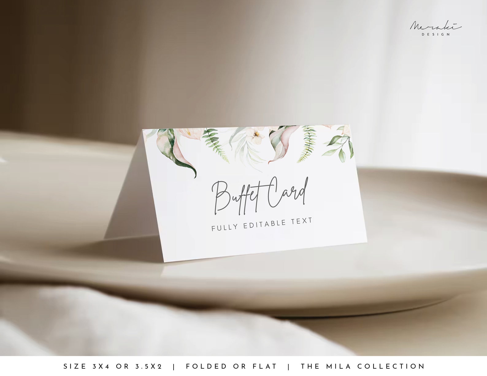 Buffet Card Template Tropical Printable Buffet Cards Editable - Etsy