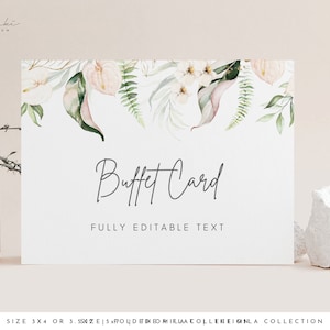 Buffet Card Template Tropical Printable Buffet Cards Editable Buffet ...