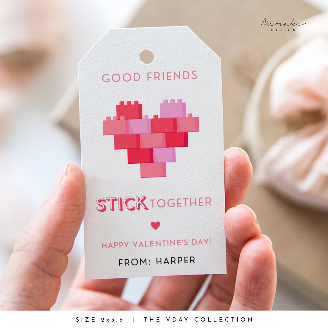 Valentines Day Gift Tag Printable Building Blocks Stack Valentines ...