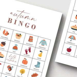 Thanksgiving Bingo Printable, Fall Bingo Game, Thanksgiving Games ...