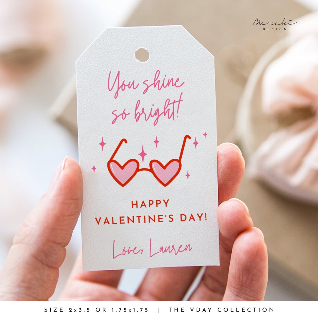 Valentines Day Gift Tag You Shine Bright Sunglasses Template Printable ...
