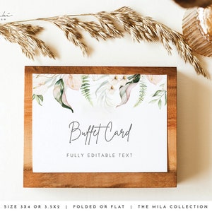 Buffet Card Template Tropical Printable Buffet Cards Editable Buffet ...