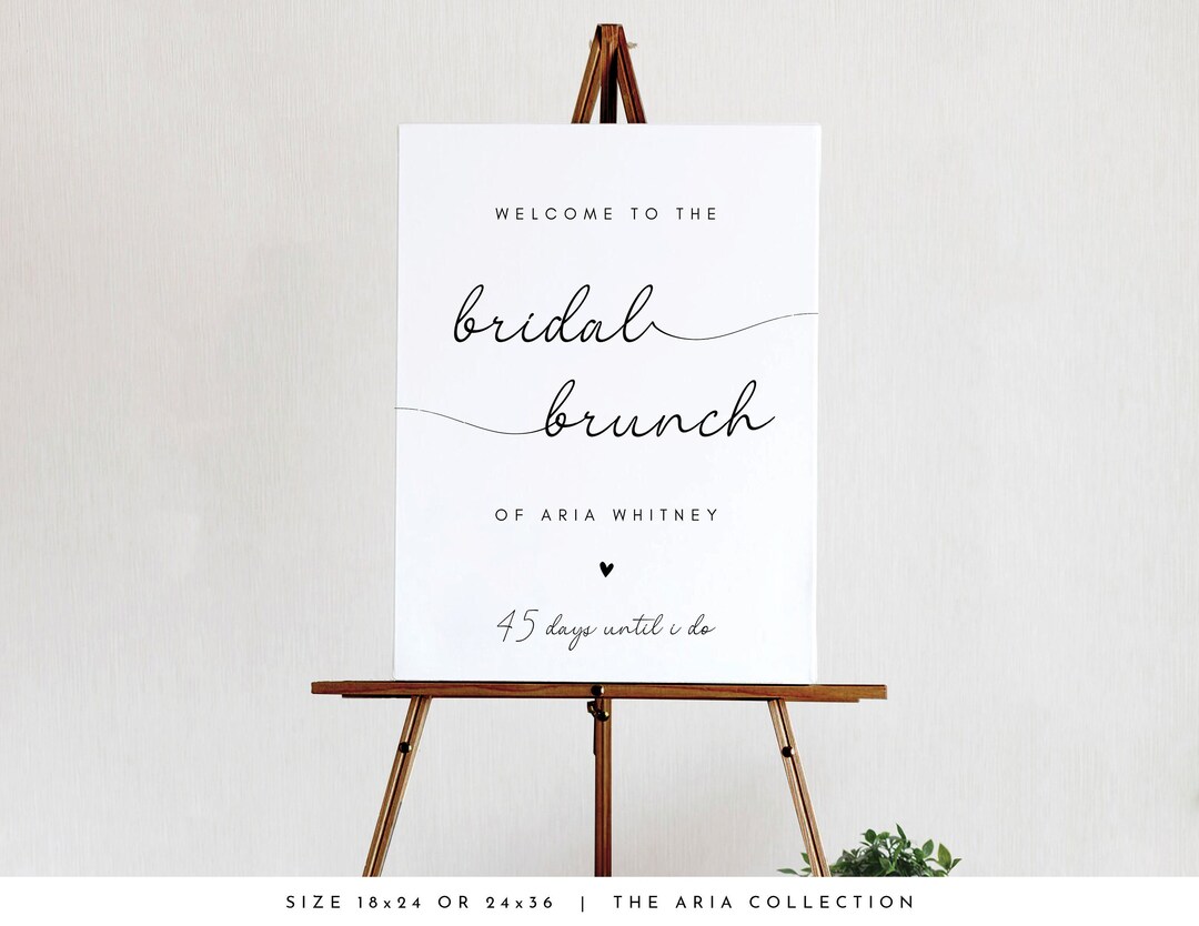 Minimalist Bridal Brunch Welcome Sign Template Printable Bridal Brunch ...
