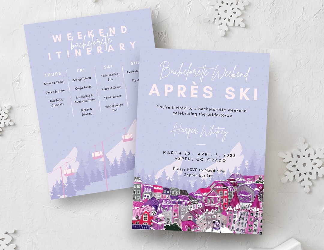Après Ski Bachelorette Invitation Winter Ski Bachelorette Editable ...