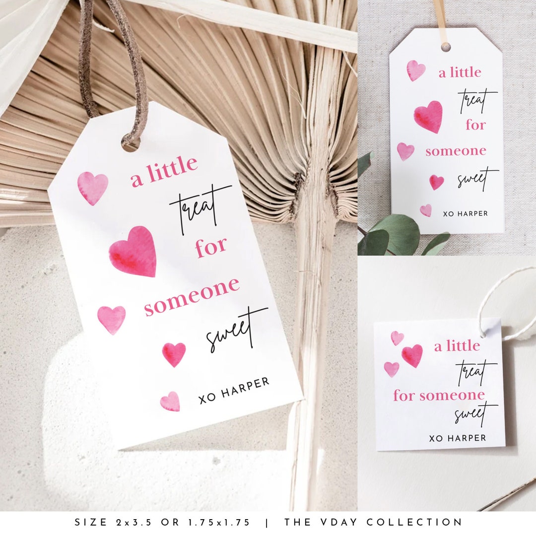 Valentines Day Gift Tag Sweet Treat Minimal Printable Valentines Favor ...