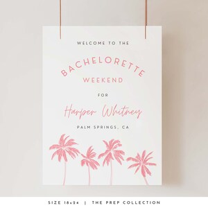 Palm Springs Bachelorette Welcome Sign Template Tropical Printable Palm ...