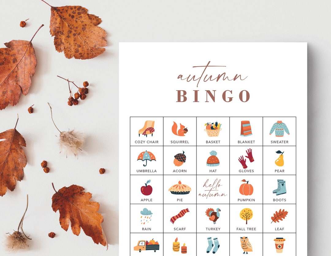 Thanksgiving Bingo Printable, Fall Bingo Game, Thanksgiving Games ...