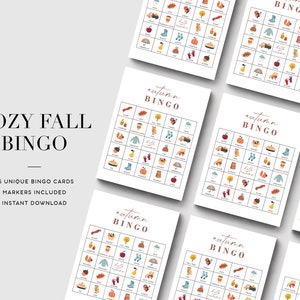 Thanksgiving Bingo Printable, Fall Bingo Game, Thanksgiving Games ...