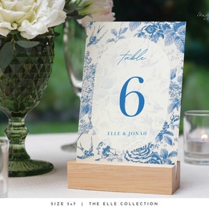 Blue Floral Table Numbers Template Victorian Wedding Printable Table ...