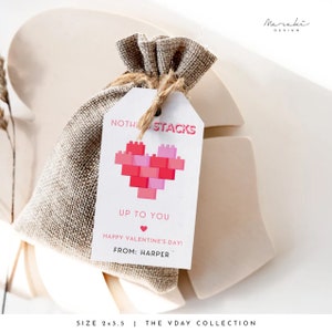 Valentines Day Gift Tag Printable Building Blocks Stack Valentines ...