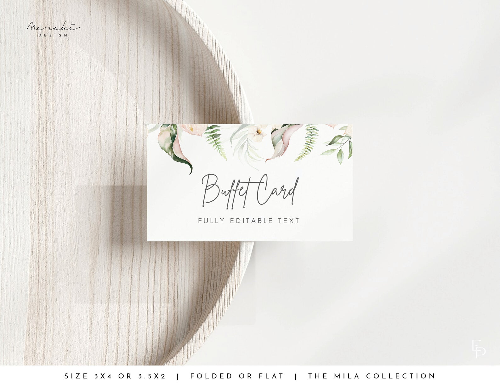 Buffet Card Template Tropical Printable Buffet Cards Editable - Etsy