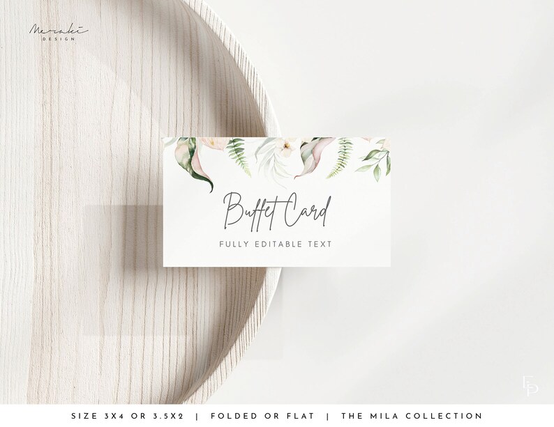 Buffet Card Template Tropical Printable Buffet Cards Editable - Etsy