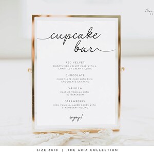 Cupcake Menu Sign Editable Wedding Cupcake Sign Template Wedding ...