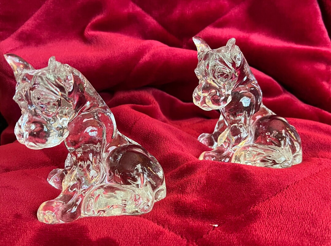 Pair of Crystal Dogs - Etsy